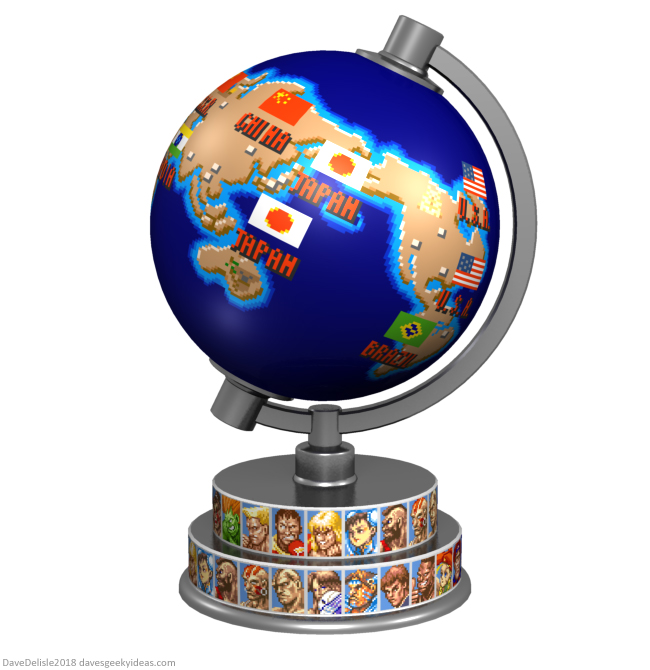 Street Fighter II Globe Map - Dave's Geeky Ideas